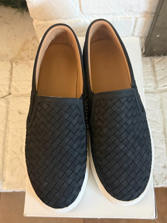 Quince | Shoes | Quince Women 0 Handwoven Leather Slip On Sneaker Black ...